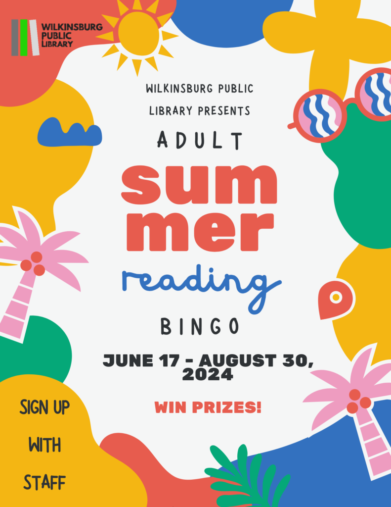 Adult Summer Reading Bingo 2024 - Wilkinsburg Public Library